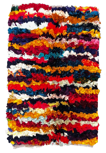 RECYCLED SARI FLUFFY RAG RUG Fairtrade COTTON BOHO HANDMADE INDIAN – We ...