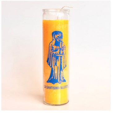 MEXICAN PRAYER RITUAL CANDLE Santa Muerte VIRGIN MARY GUADALUPE VOTIVE ...