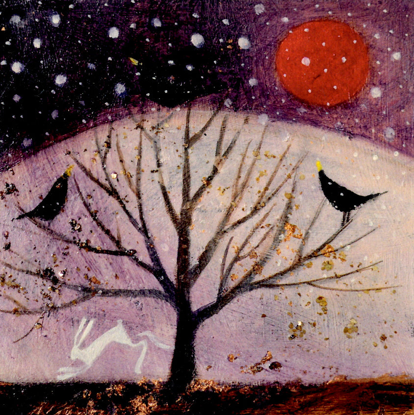 PAGAN WICCAN GREETING CARD Winter Solstice GODDESS HARE CATHERINE HYDE ...