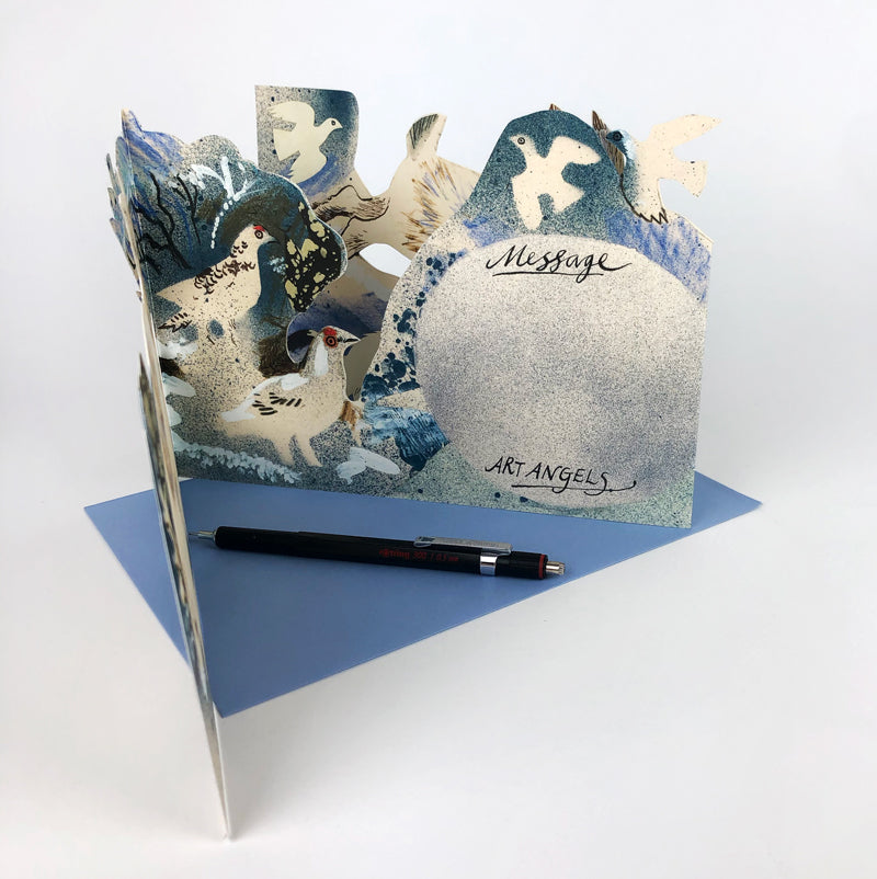 MARK HEARLD GREETING CARDS Winter Wildlife 3D CONCERTINA CARD ART CARD ...