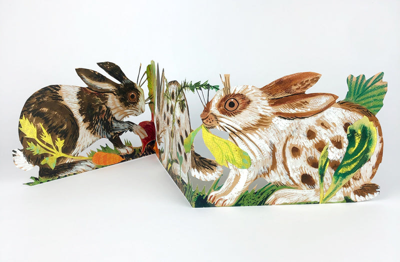 MARK HEARLD GREETING CARDS Rabbits 3D CONCERTINA CARD ART CARD PAGAN ...