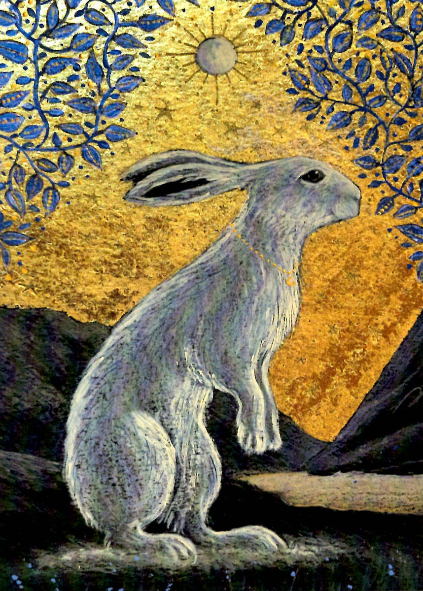 PAGAN WICCAN GREETING CARD Creggan Hare GODDESS SOLSTICE HANNAH WILLOW ...