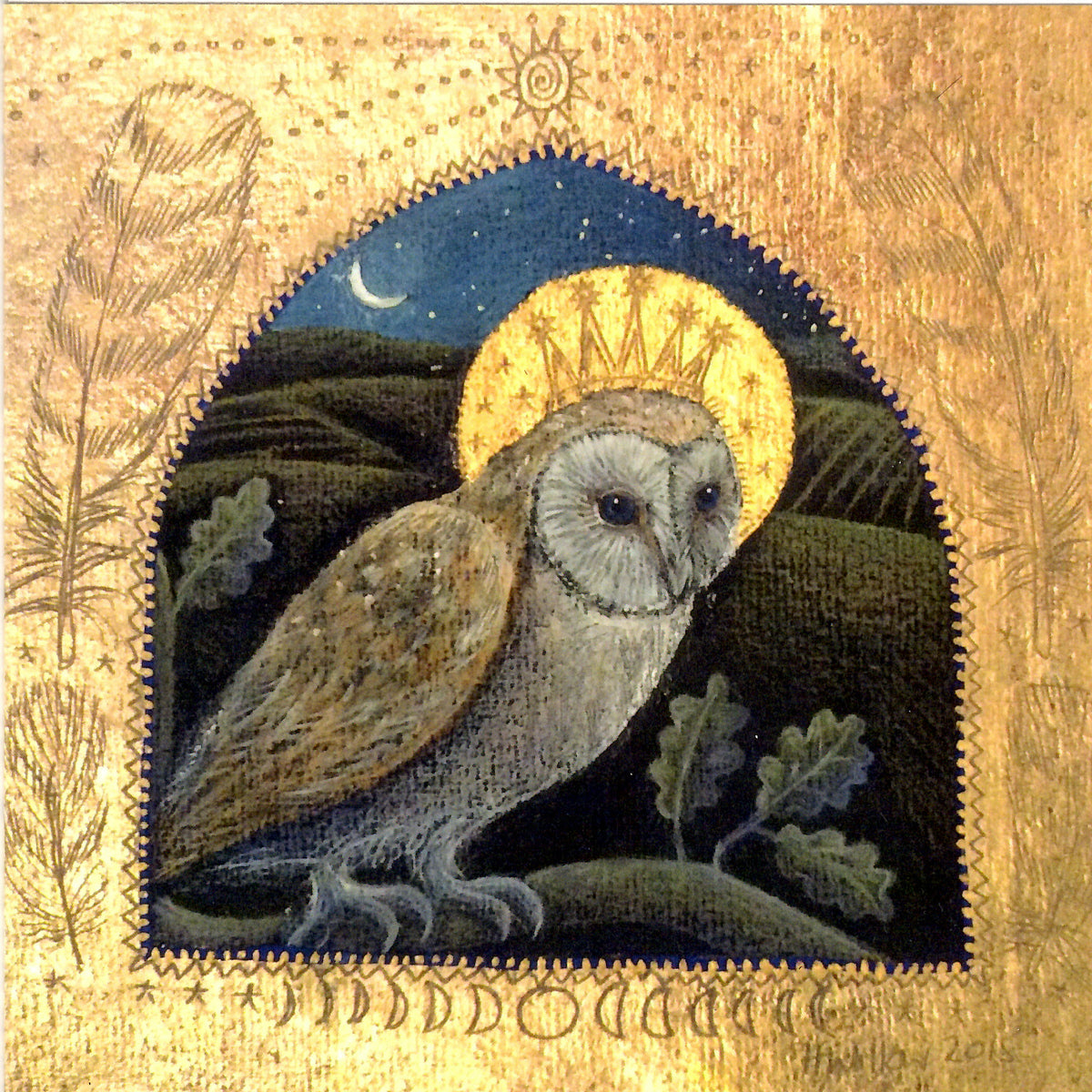 PAGAN WICCAN GREETING CARD The Owl King SOLSTICE CELTIC HANNAH WILLOW ...